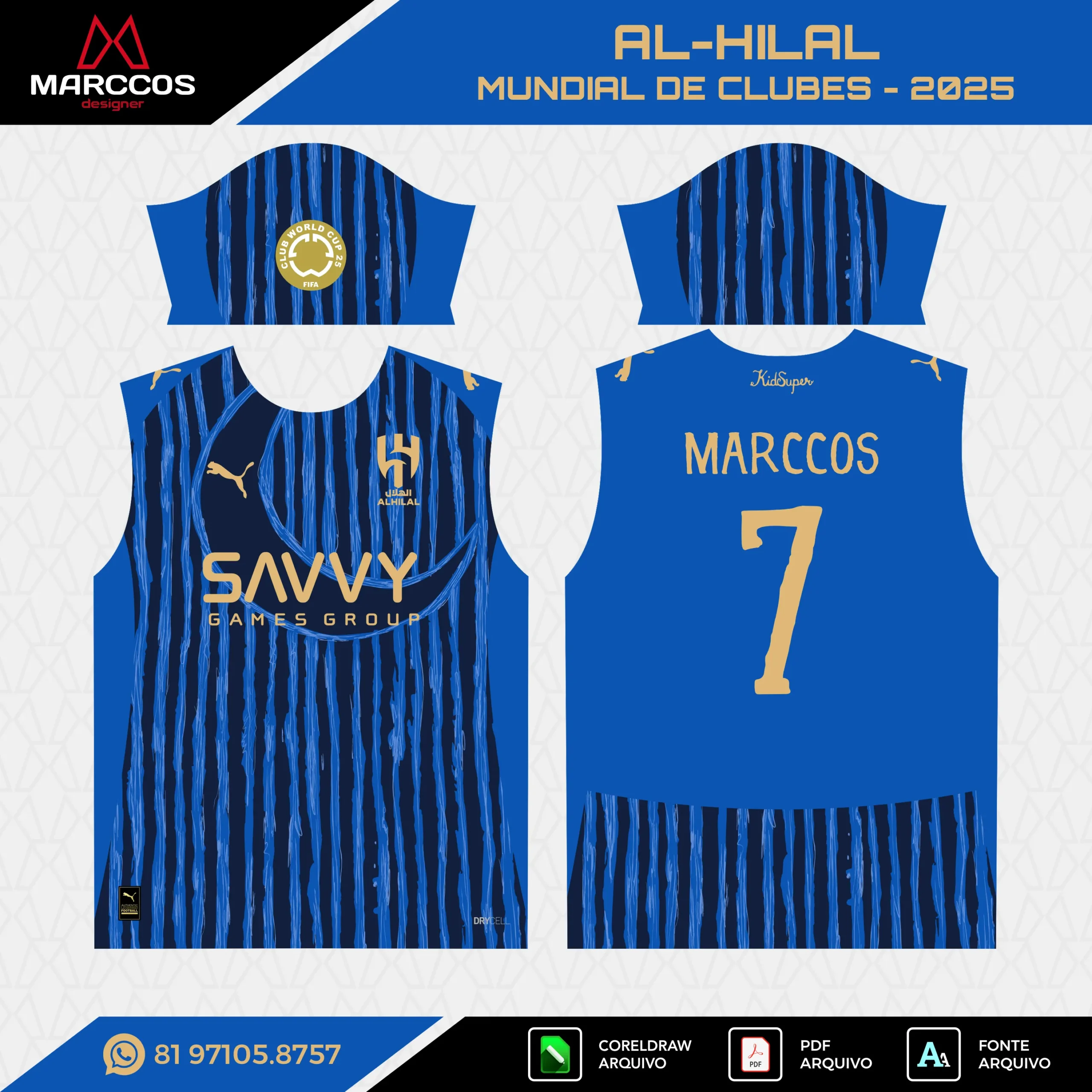 Arte Vetor Camisa Al-Hilal Titular Mundial de Clubes 2025