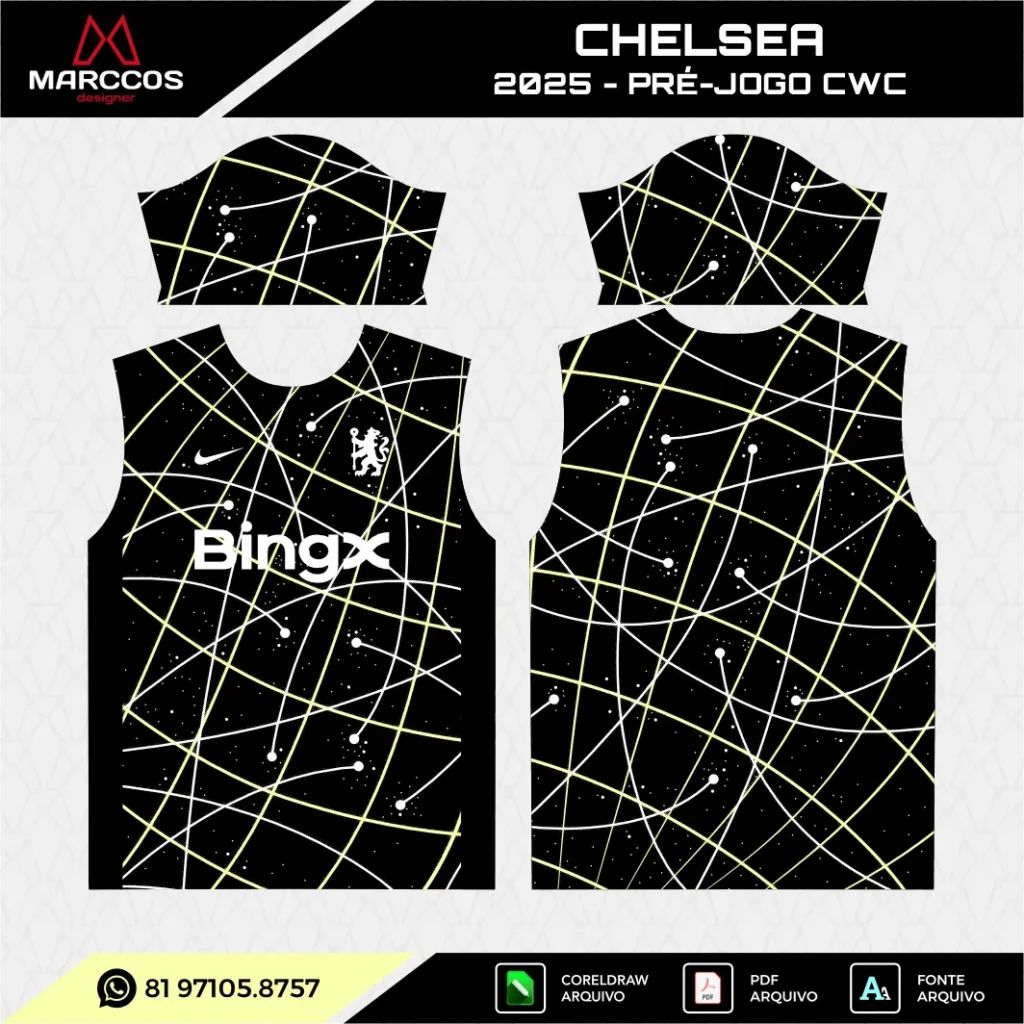Arte Vetor Camisa Chelsea Pré-Jogo CWC 2025