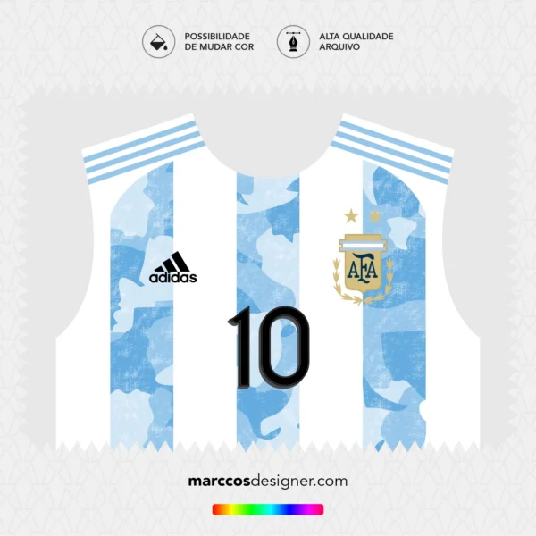 Arte Vetor Camisa Argentina Titular 2020.2021