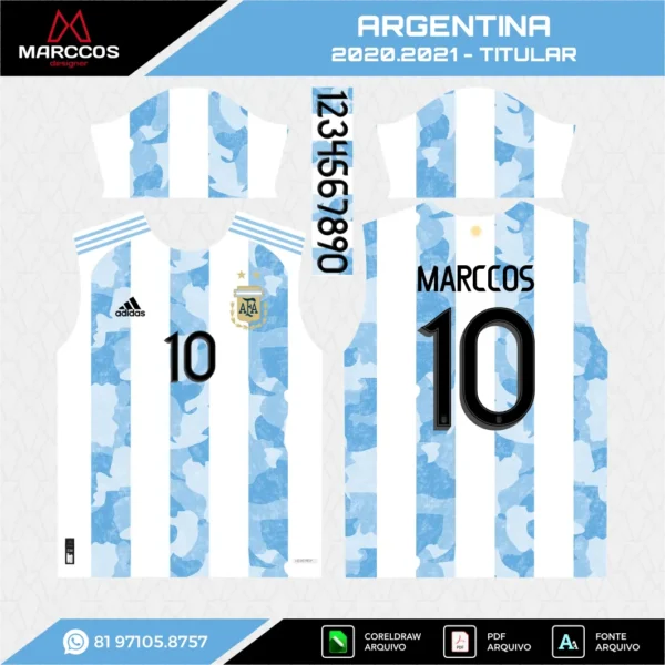 Arte Vetor Camisa Argentina Titular 2014
