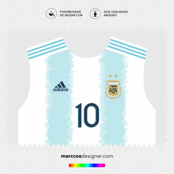 Arte Vetor Camisa Argentina Titular 2019
