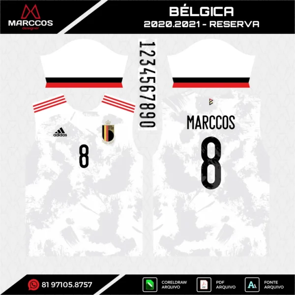 Arte Vetor Camisa Bélgica Reserva 2020.2021