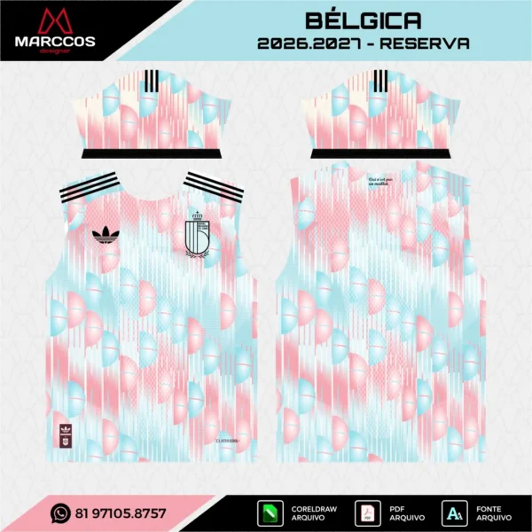 Arte Vetor Camisa Bélgica Reserva 2026.2027