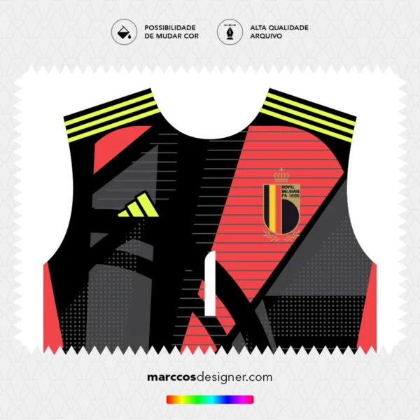 Arte Vetor Camisa Bélgica Goleiro 2024.2025