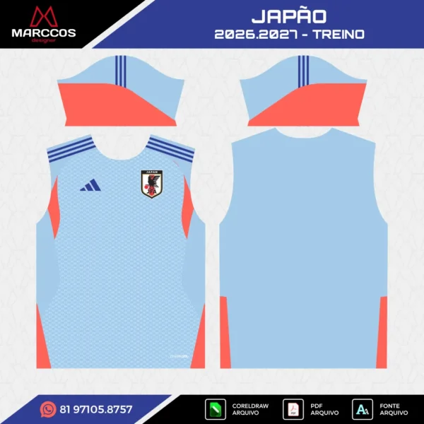 Arte Vetor Camisa Japão Treino 2026.2027