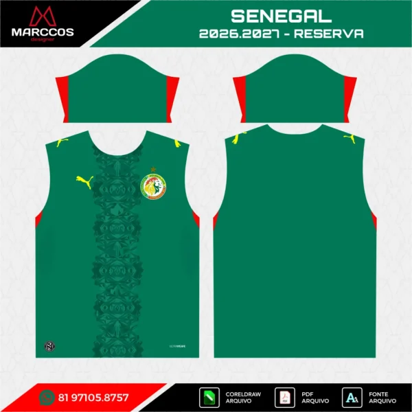 Arte Vetor Camisa Senegal Reserva 2026.2027